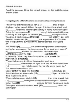 S2 Proofreading Exercises and Answers - There is no more than one ...