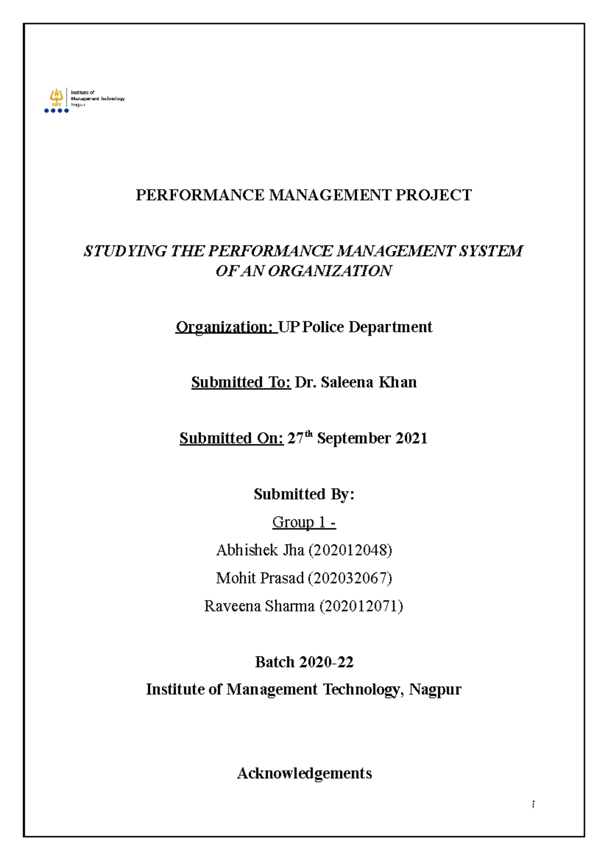 Performance-Management-Project Group-1Group project - Performance ...