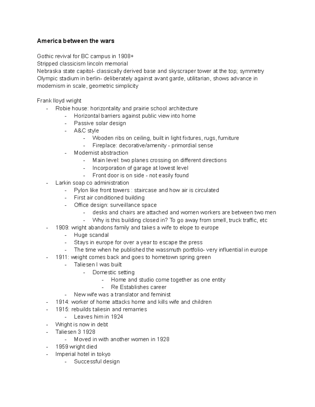 ARTH2251 America between the wars - America between the wars Gothic ...