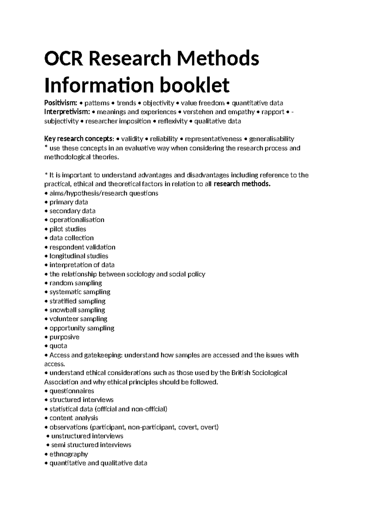 Paper 2 RM Booklet IAD - OCR Research Methods Information booklet ...
