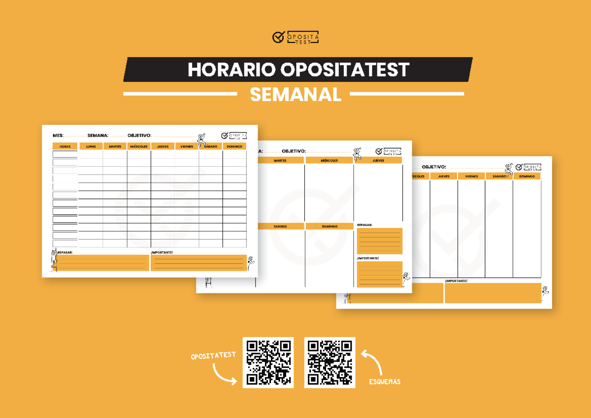 Plantilla horario planificar oposiciones-semanal - OPOSITATEST ESQUEMAS ...