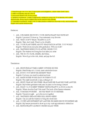 ASL Unit 13 - Unit 13 write up work in the textbook. The write up ...