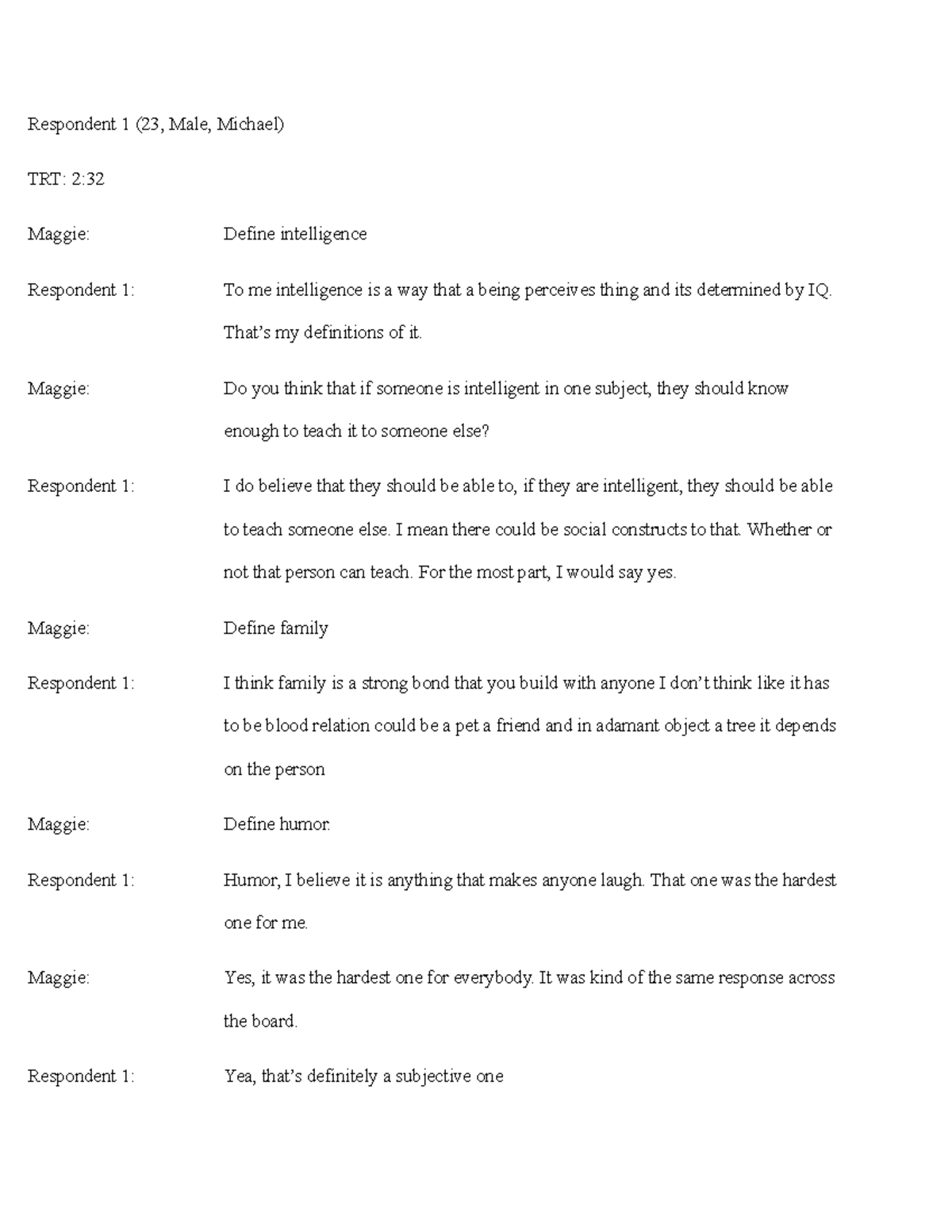 Transcription - This is very detailed information and a great example ...