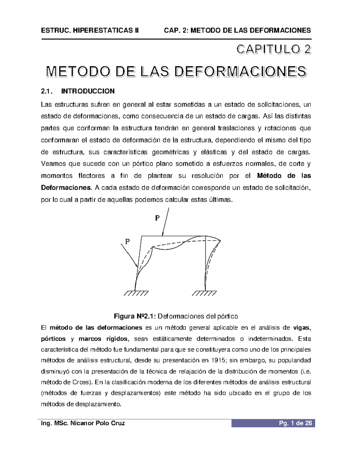 CAP. 2 Metodo DE LAS Deformaciones - Clases - 2. INTRODUCCION Las ...