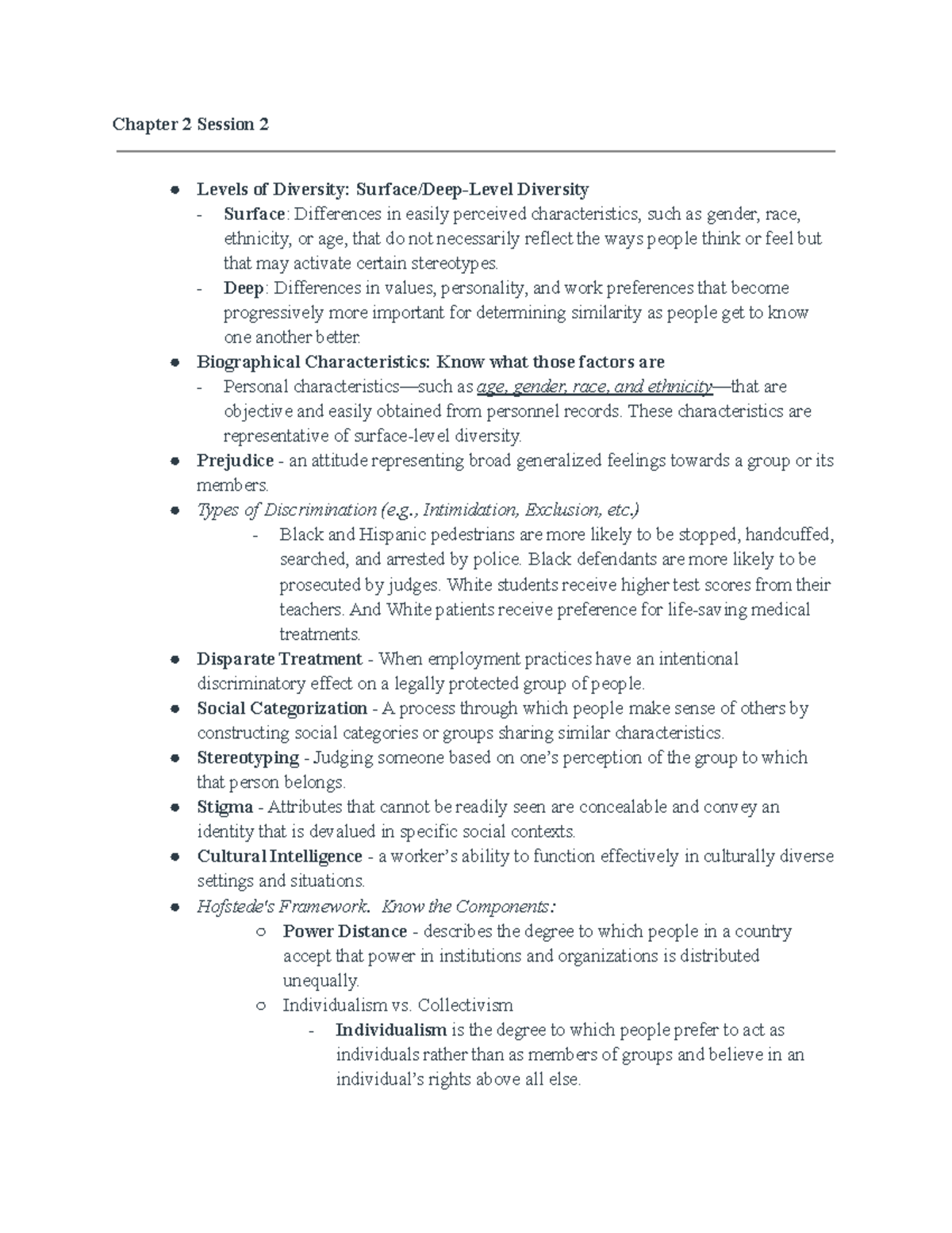 Session 2 Chapter 2 - Chapter 2 Session 2 Levels of Diversity: Surface/Deep-Level Diversity ...