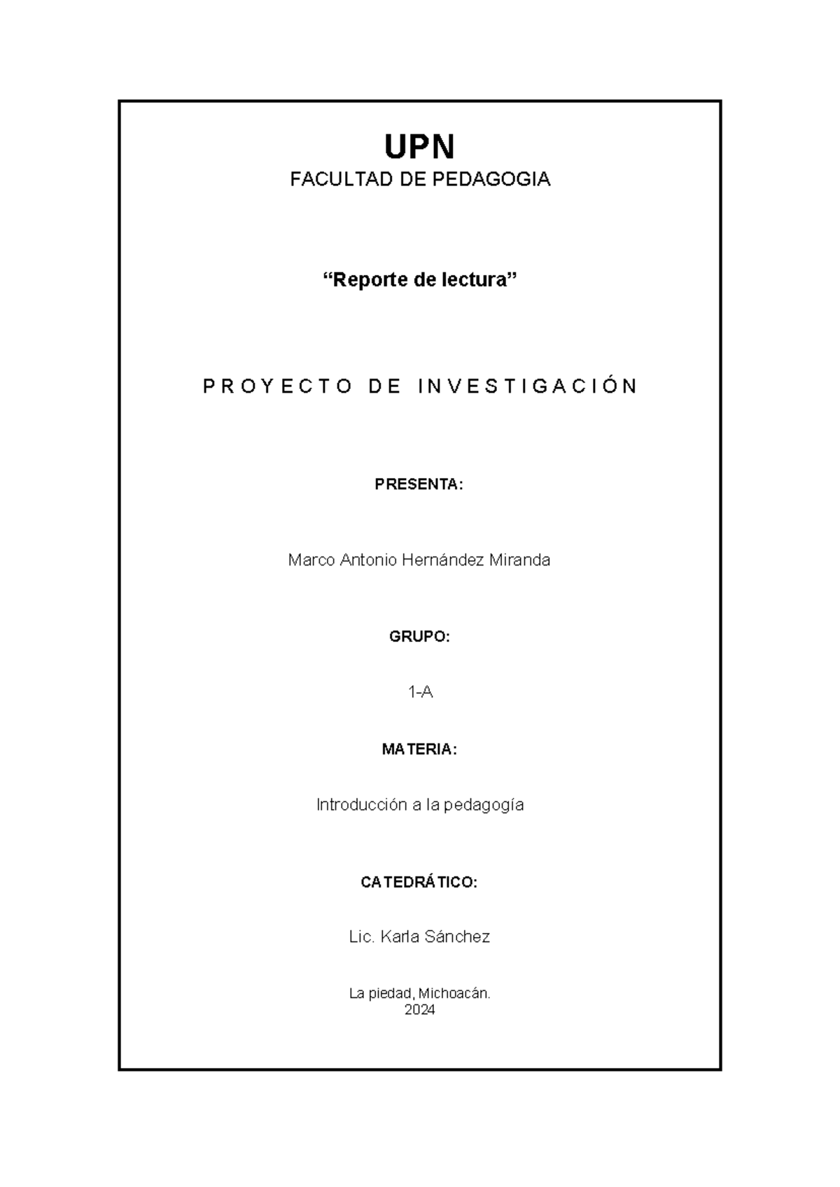 Pedagogia filosofia - kllkl - UPN FACULTAD DE PEDAGOGIA “Reporte de ...