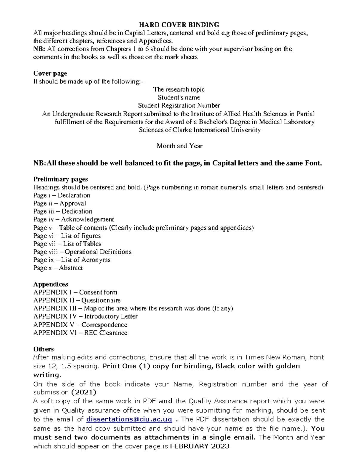 Binding - HARD Cover BMLS - HARD COVER BINDING All major headings ...