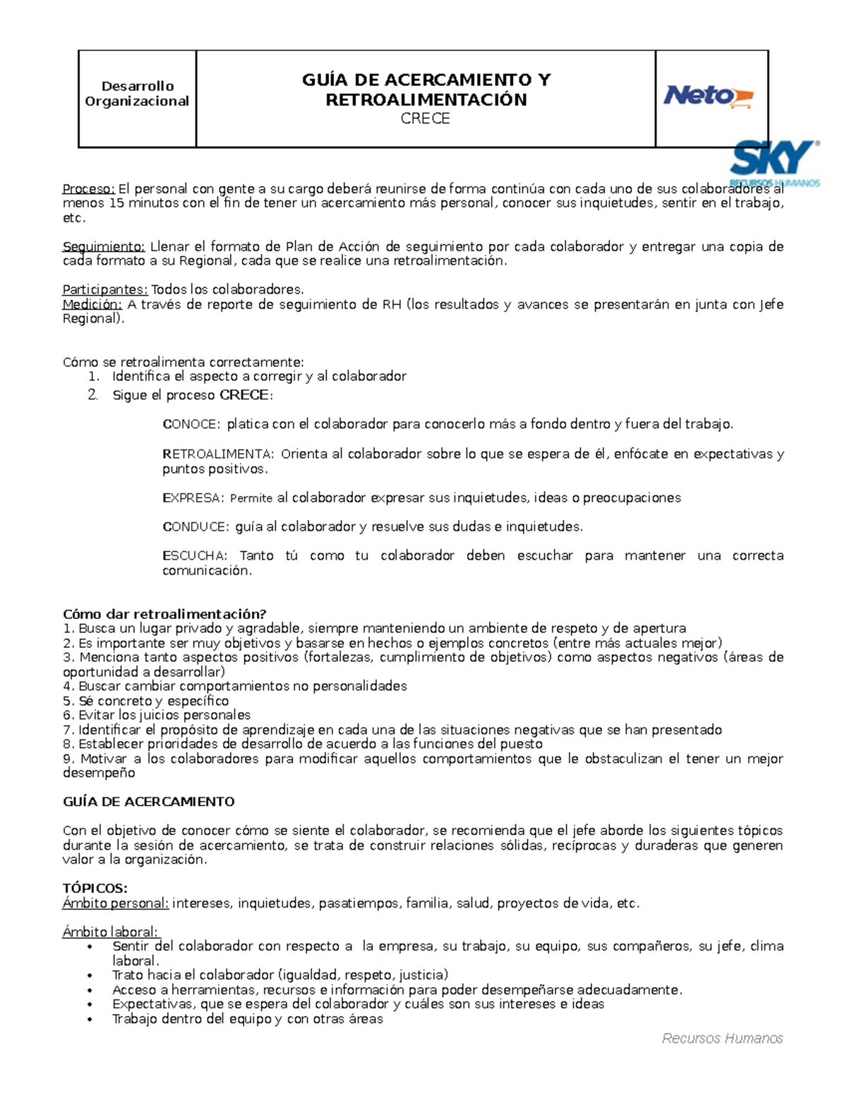 Guia del programa Crece - Desarrollo Organizacional GUÍA DE ...