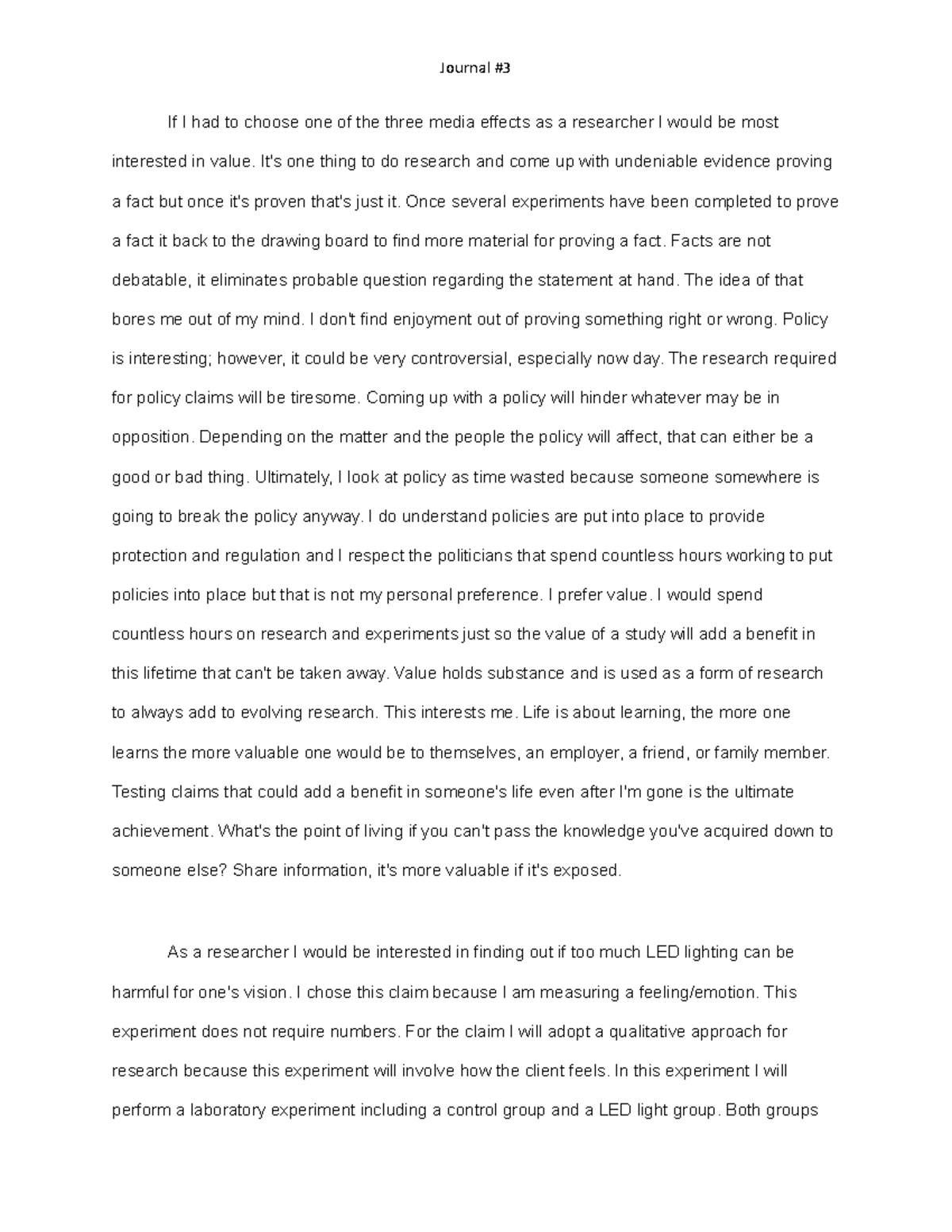 Journal 3 Questions And Answers Journal 3 If I Had To Choose One