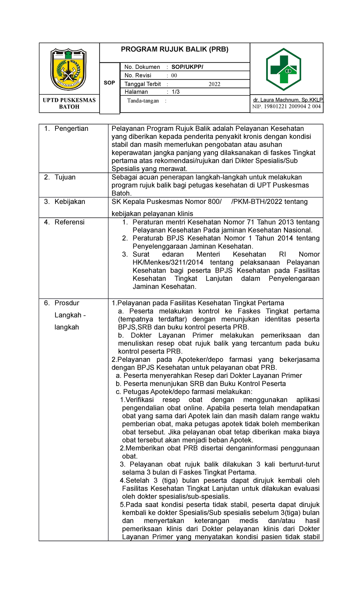 Sop rujuk balik - Pengertian Pelayanan Program Rujuk Balik adalah ...