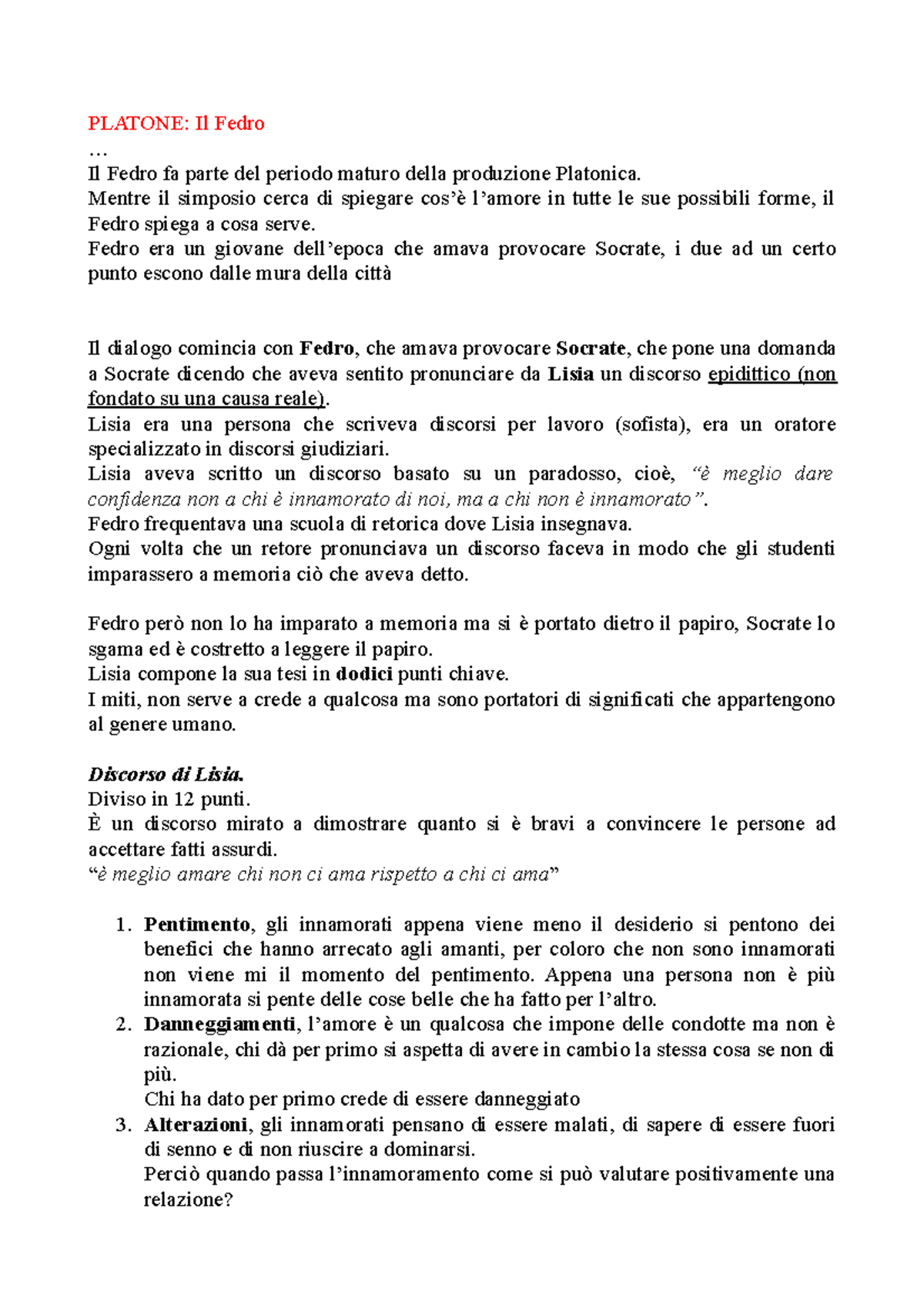 Fedro - .. Il Fedro fa parte del periodo maturo della produzione ...