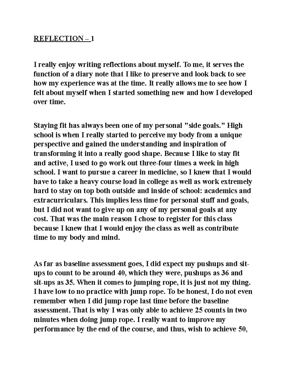 Reflection-1 - sample reflection 1 - REFLECTION – 1 I really enjoy ...