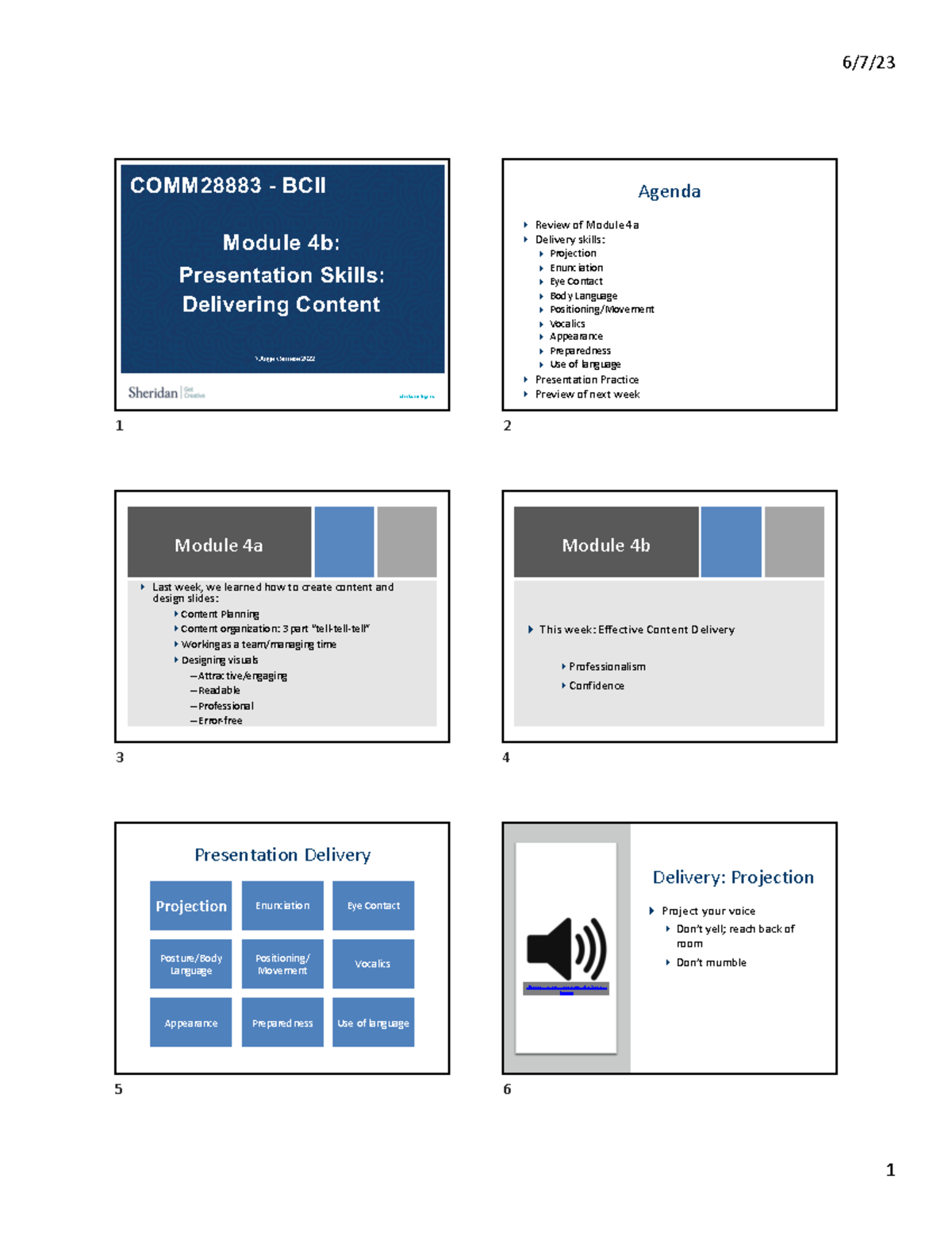 BComm II Module 4b Class Slides Effective Presentation Delivery - sheridancollege COMM28883 ...