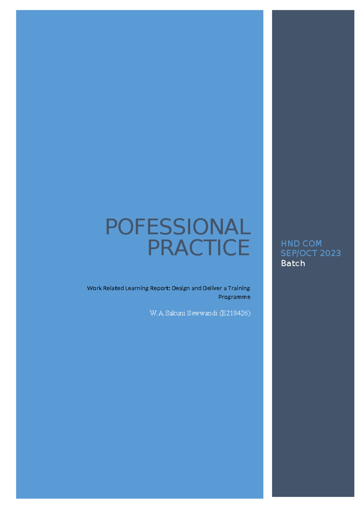 Unit 03 - Professional Practice - POFESSIONAL PRACTICE Work Related ...