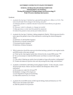 Cardiac review quiz - SOUTHERN CONNECTICUT STATE UNIVERSITY SCHOOL OF ...