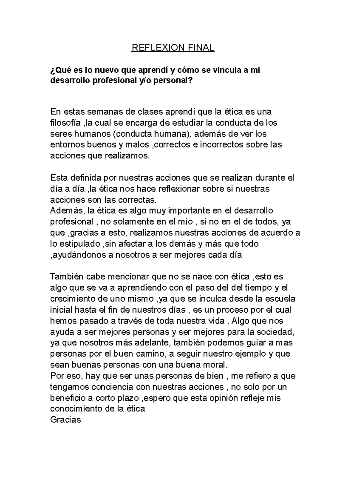 Reflexion Final- Ciudadania Y Reflexion Etica - REFLEXION FINAL ¿Qué es ...