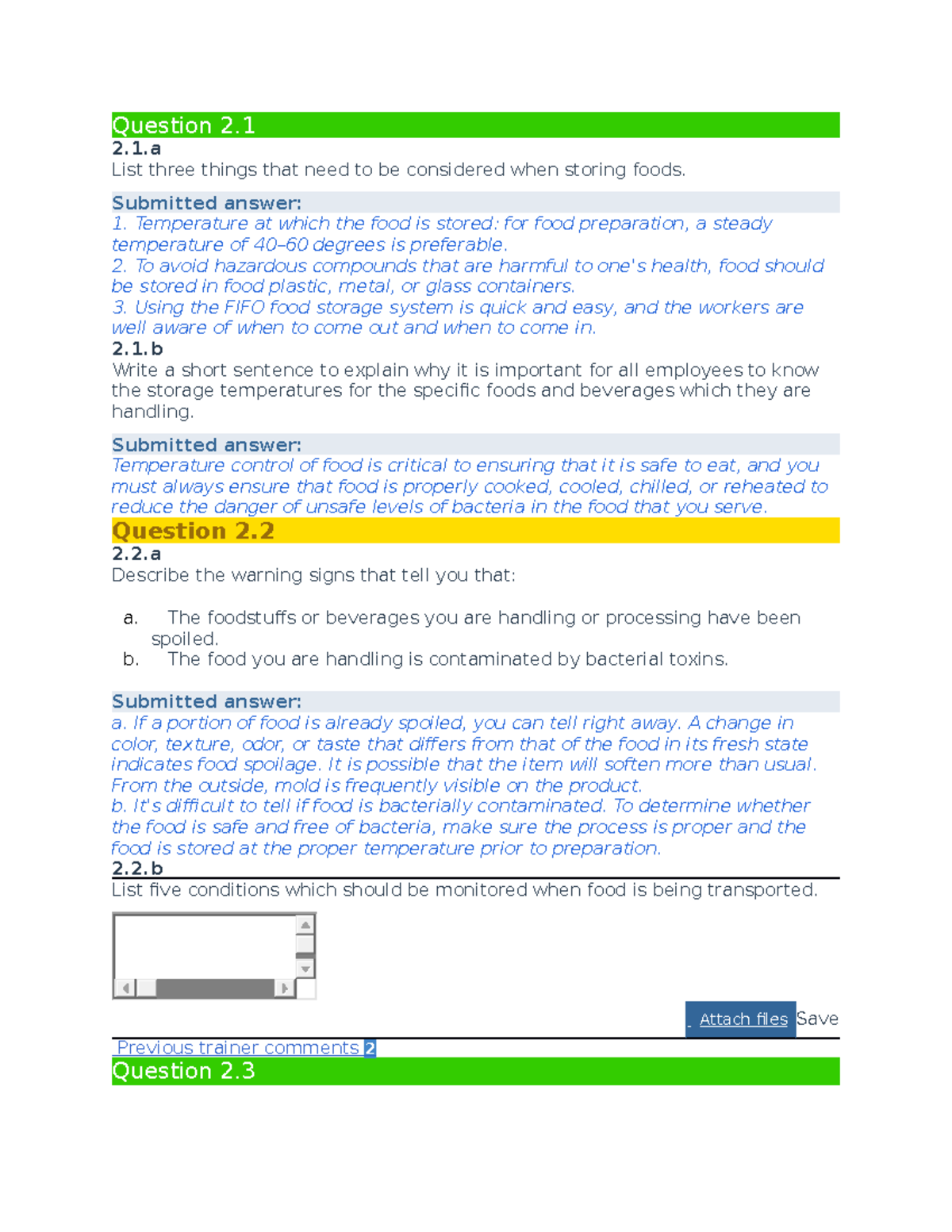 PACE 2 Topic 2 - PACE - Question 2. 2.1 List three things that need to ...