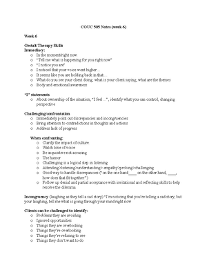 COUC 505 Notes week 1 & 2 - week 1 &2 - COUC 505 Notes (week 1 and 2 ...