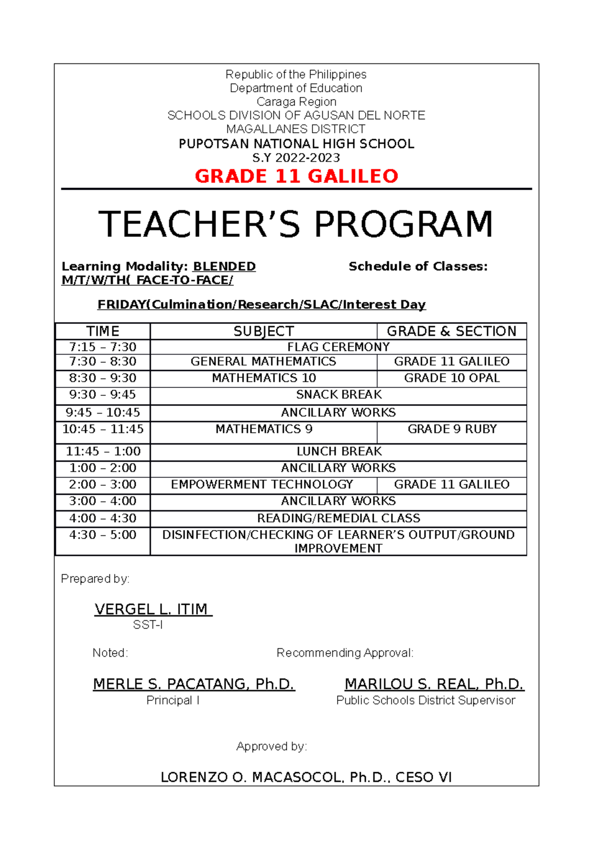 Teachers- Program - Republic of the Philippines Department of Education ...