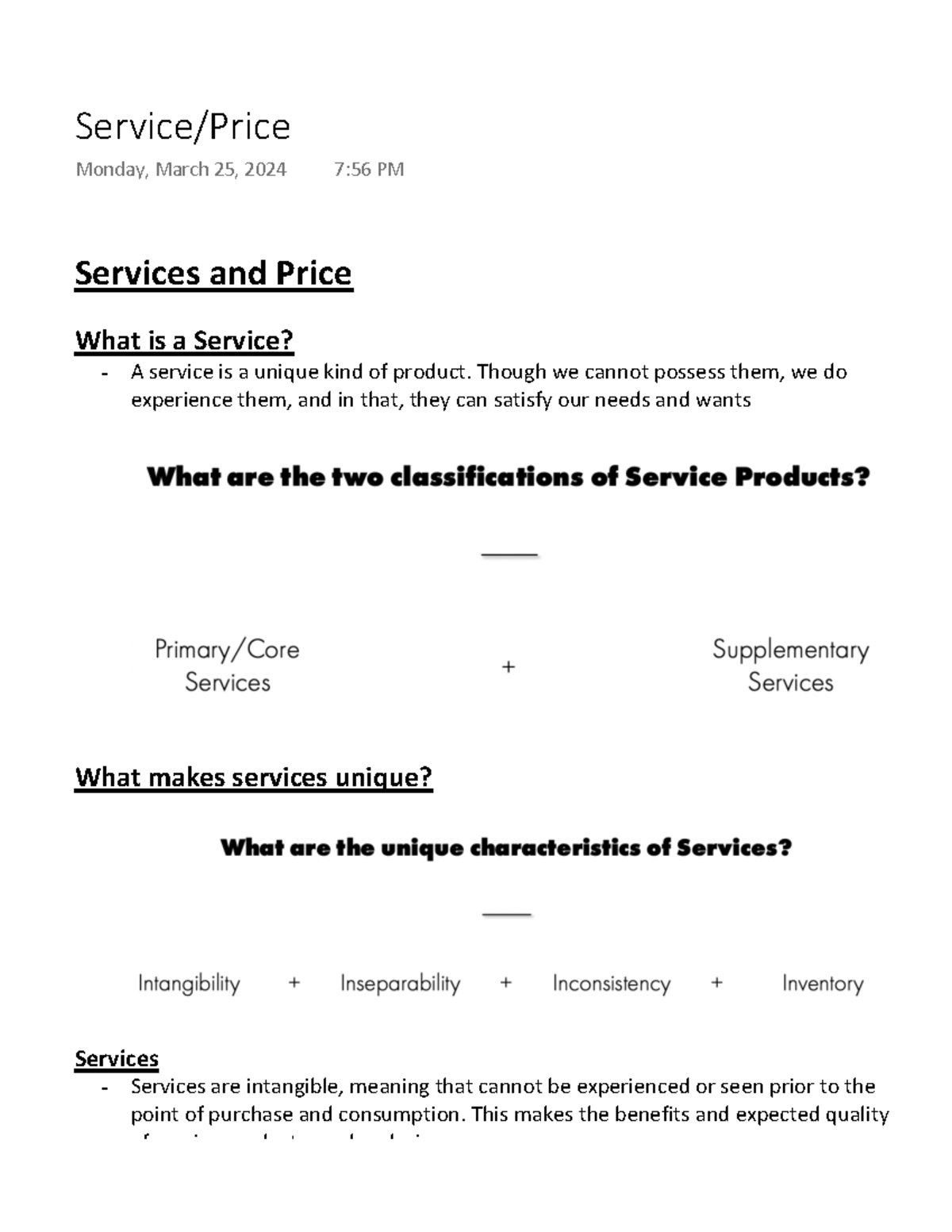 Service and Price - Services and Price What is a Service? A service is ...