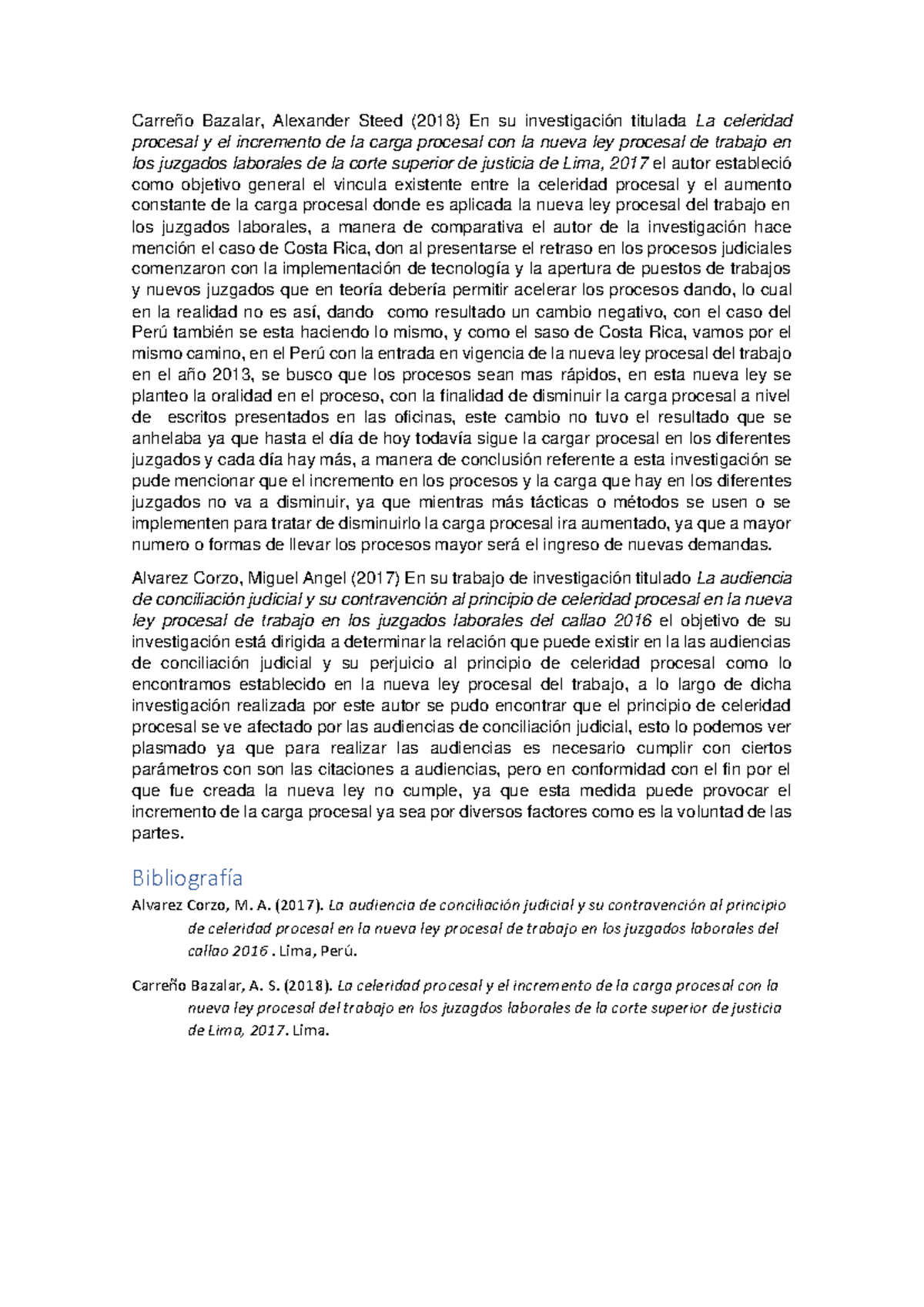 Antecedentes Laboral - Carreño Bazalar, Alexander Steed (2018) En su ...