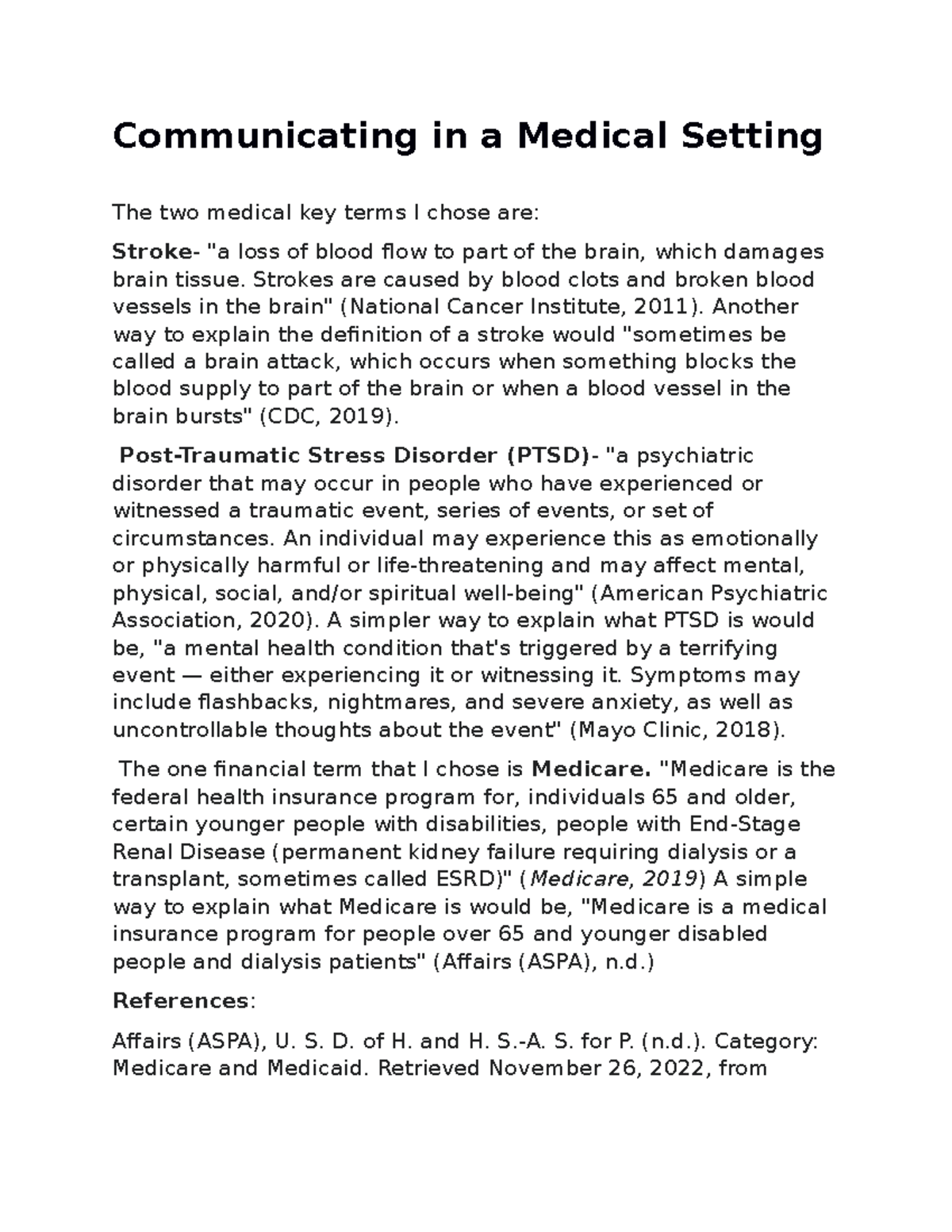 Hse 210 discussion 5 - Communicating in a Medical Setting The two ...