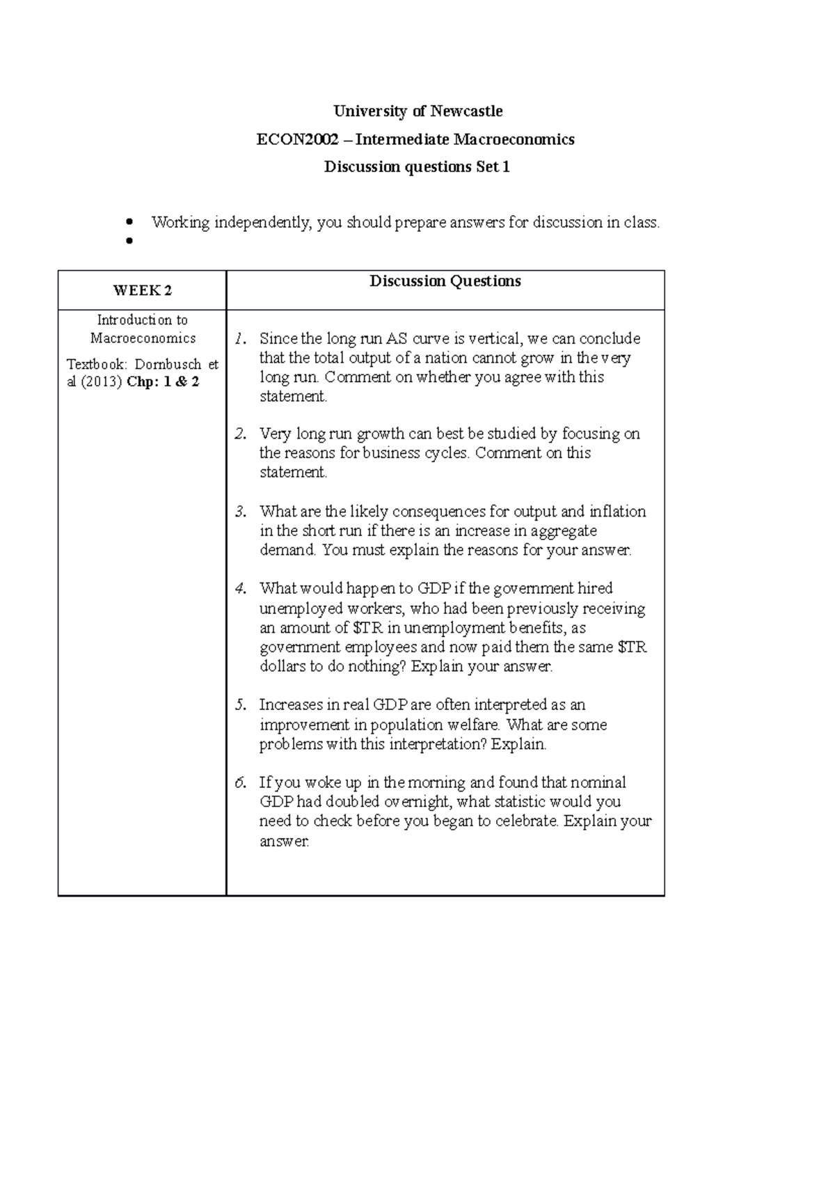 ECON2002 WK 02 -Disc questions Sets 1 - University of Newcastle ECON2002 – Intermediate - Studocu