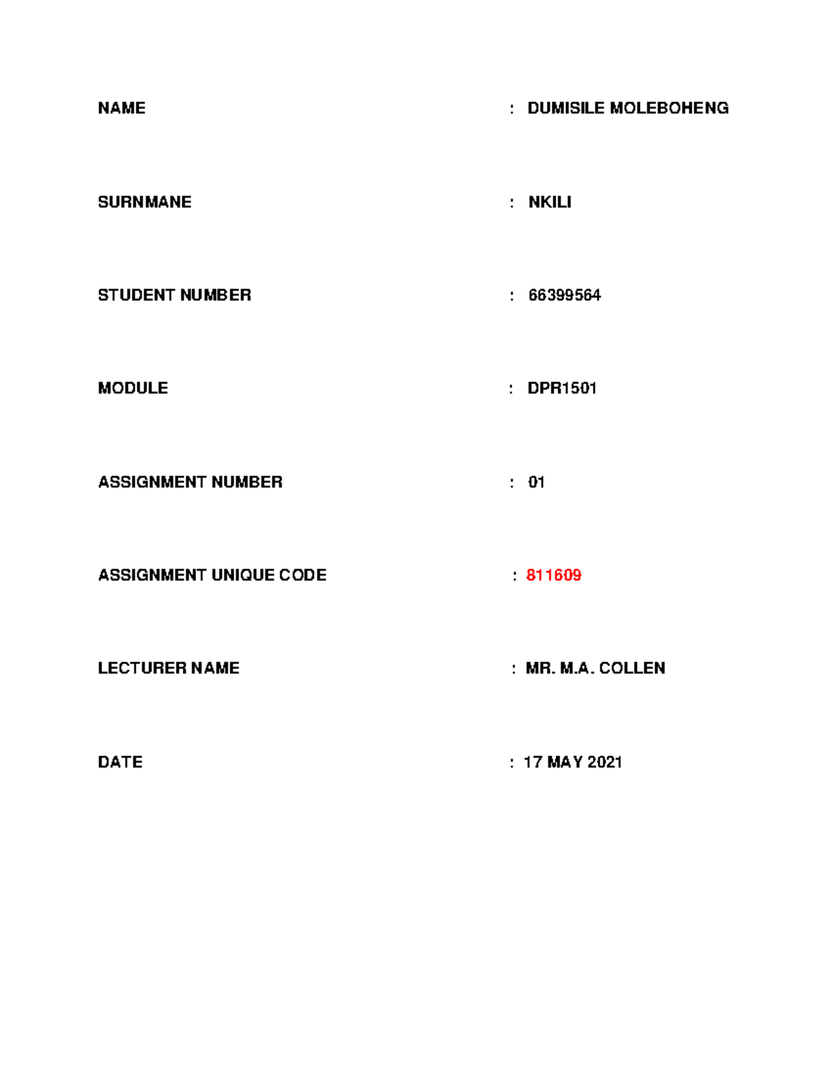 DPR2603 Assignment 01.doxc-Organizational Dynamics - DPR2603 - Unisa - Studocu