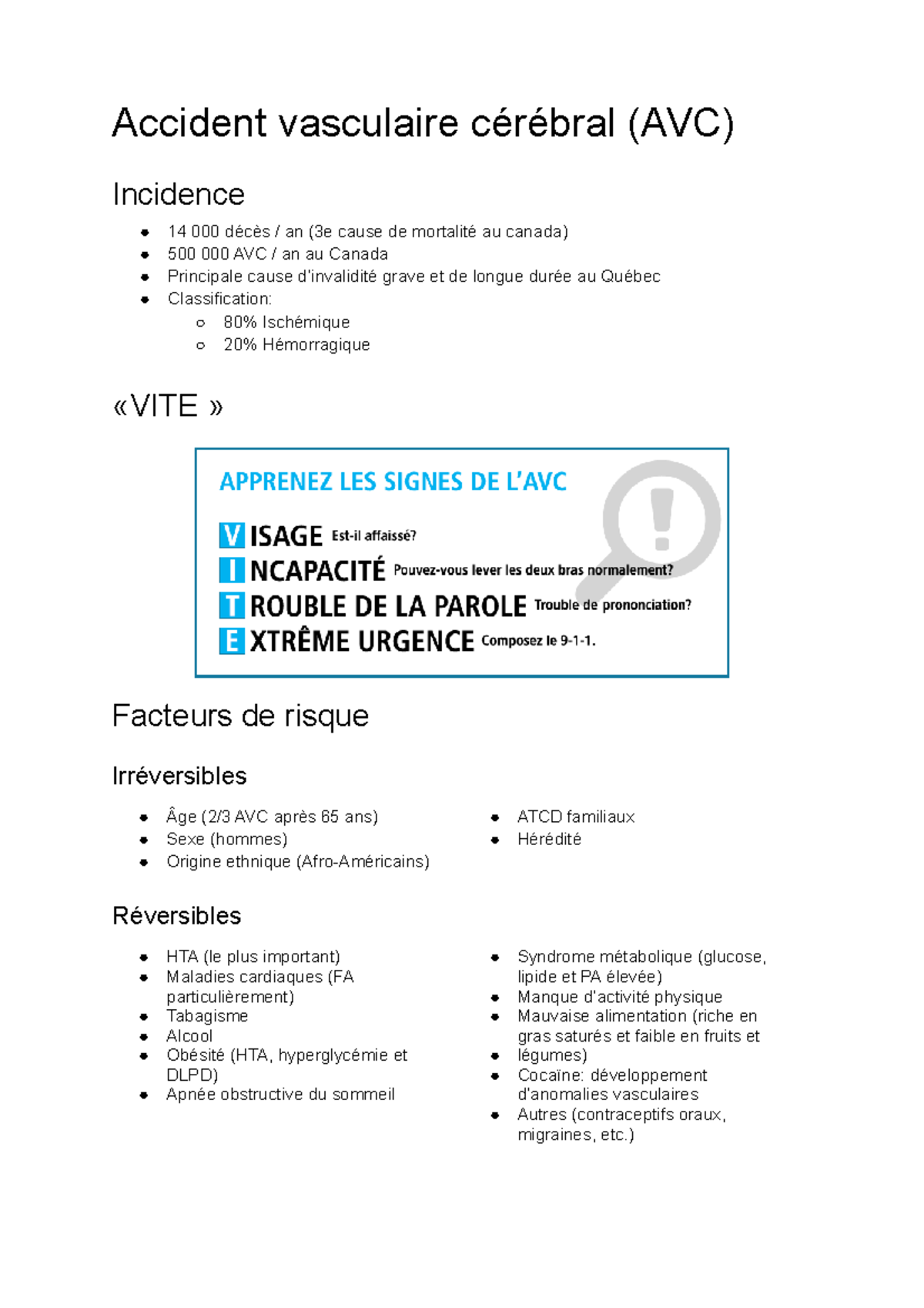 Accident vasculaire cérébral (AVC) - Accident vasculaire cérébral (AVC ...