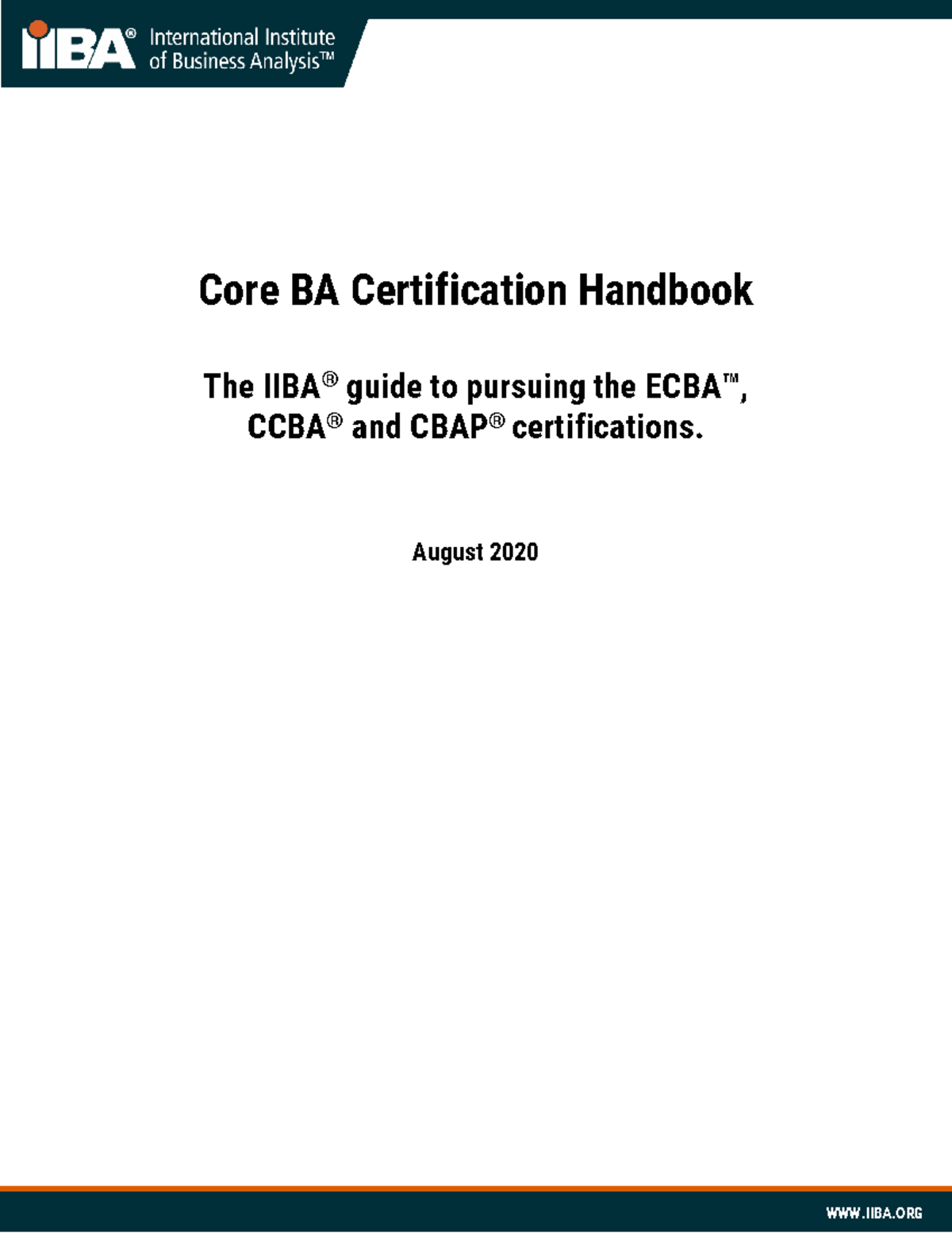 IIBA ECBA core-ba-certification-handbook - Core BA Certification ...