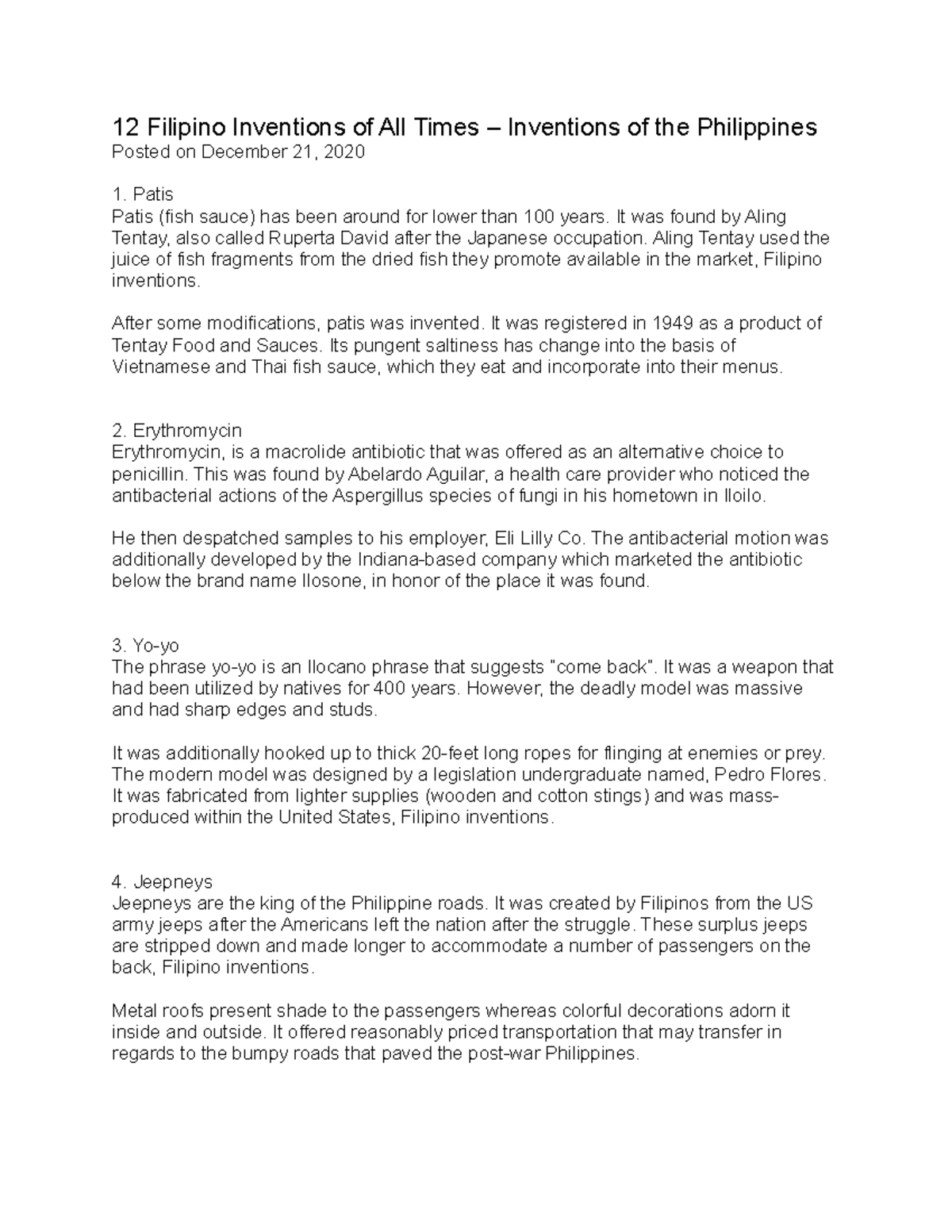 12 Filipino Inventions of All Times - It was found by Aling Tentay ...