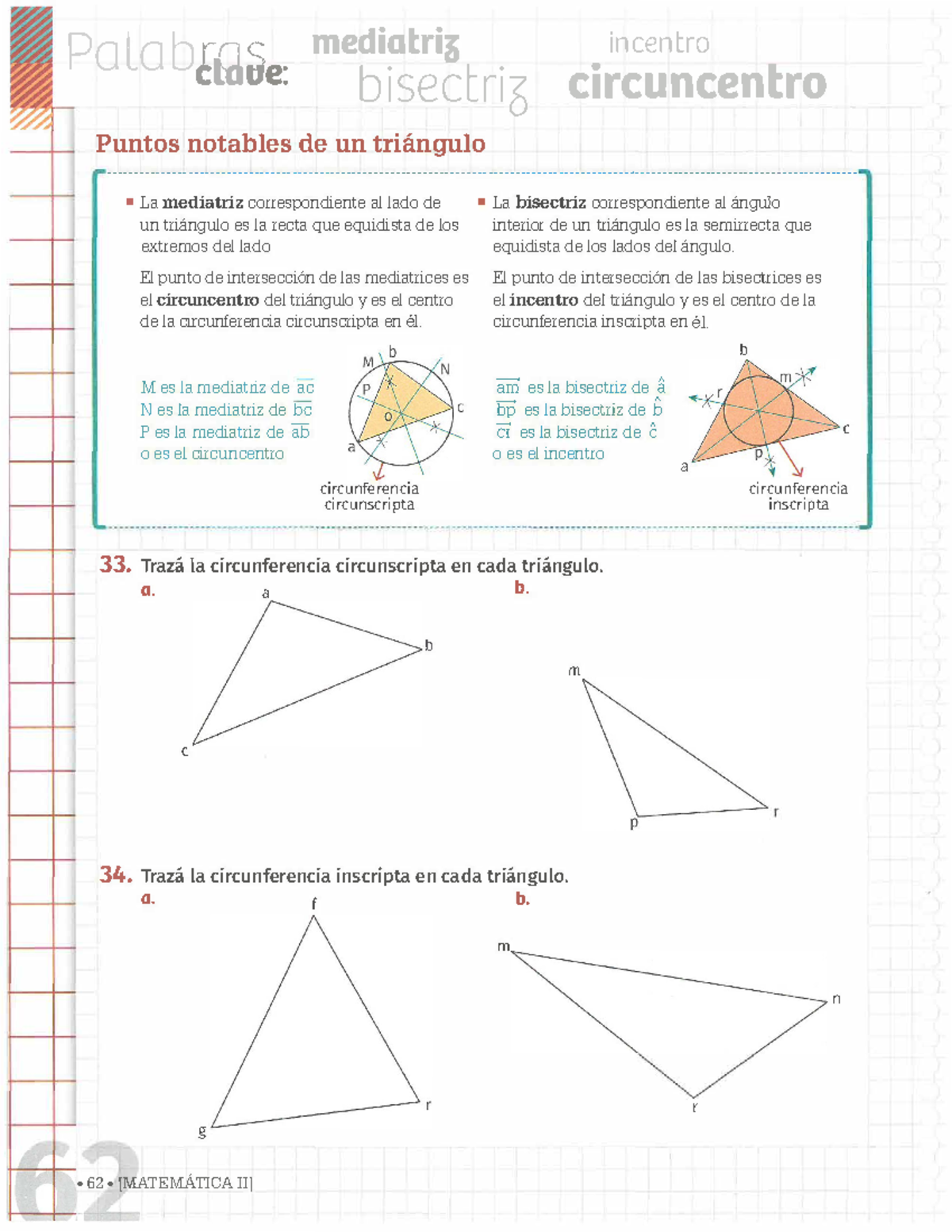 Triangulo. 2 - Polob e: mediotri! bisectri㬀猀 Puntos notables de un ...