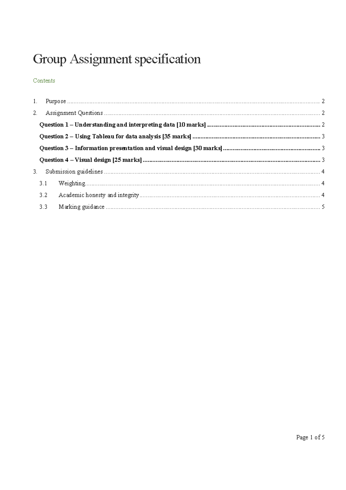 192- Group Project specification 2023 S2 - Group Assignment specification Purpose Contents - Studocu