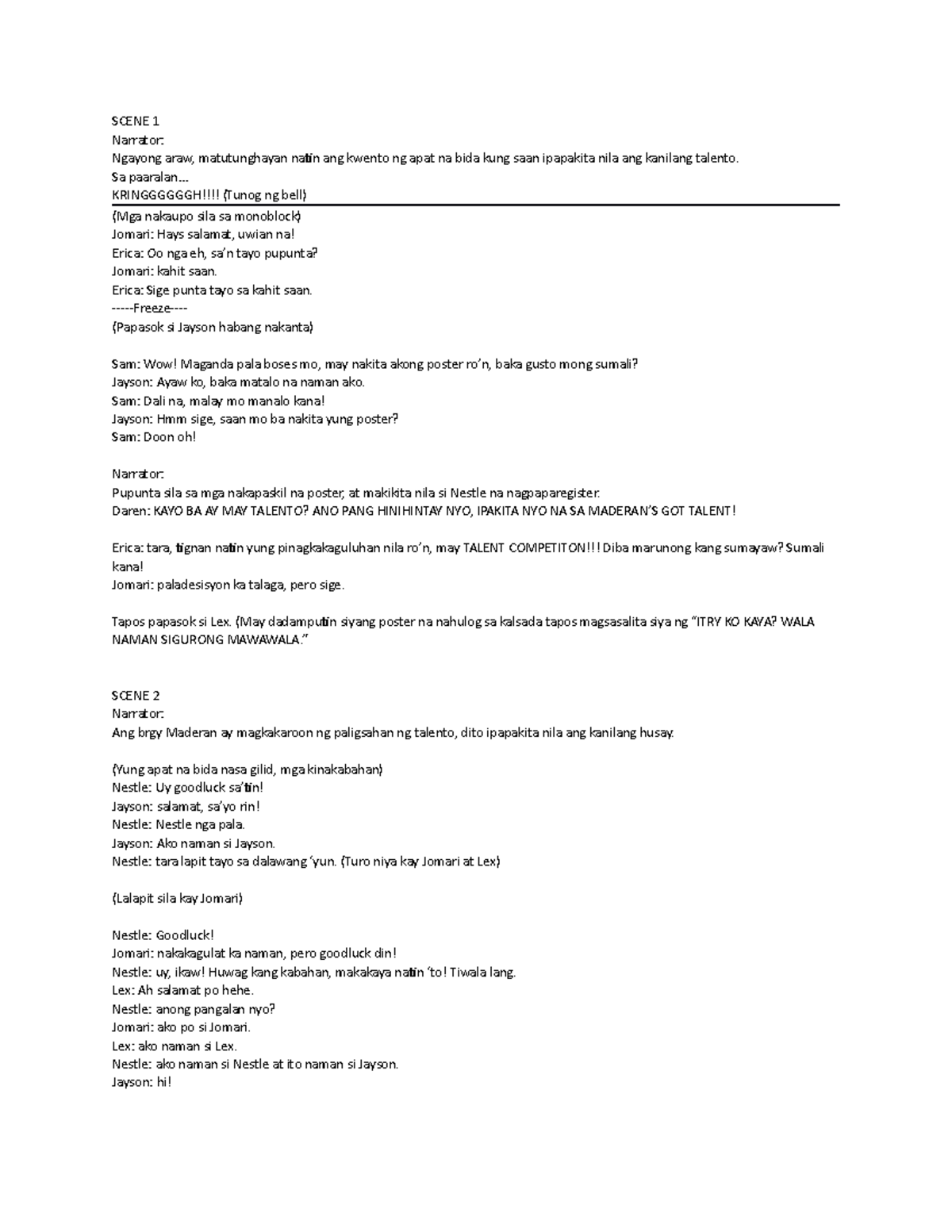 SCRIPT ABOUT SELF, LEARNING AND UNDERSTAND - BS Psychology - Studocu