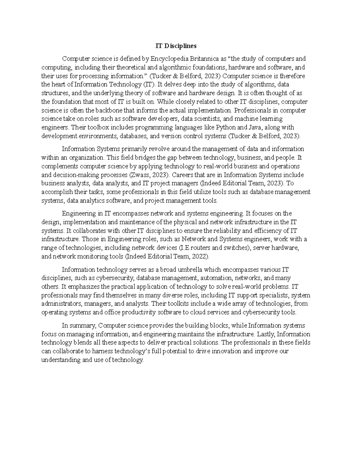 7 2 Project Two anon - IT Disciplines Computer science is defined by ...