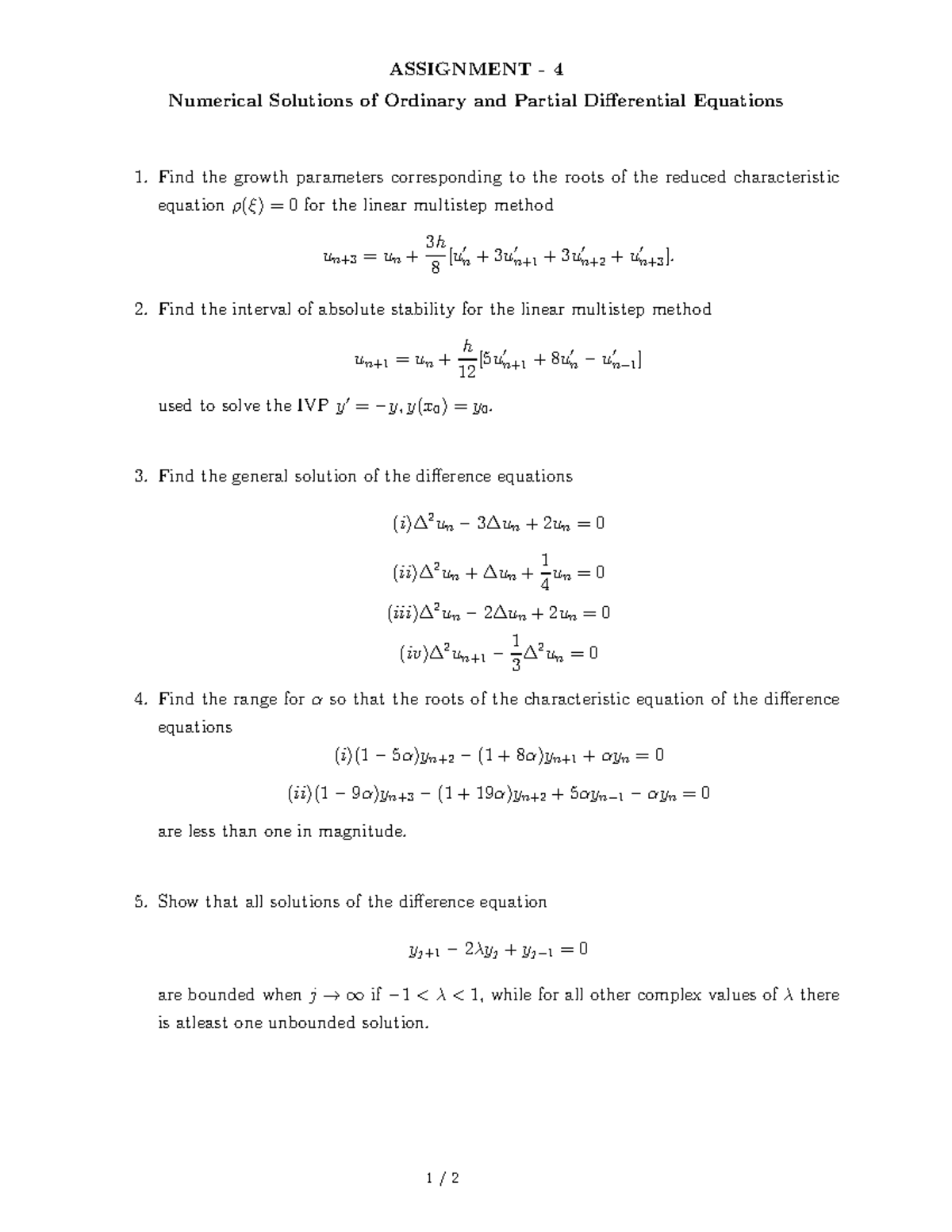 Assignment-4 - Practice tutorial shared by professor - ASSIGNMENT - 4 Numerical Solutions of ...