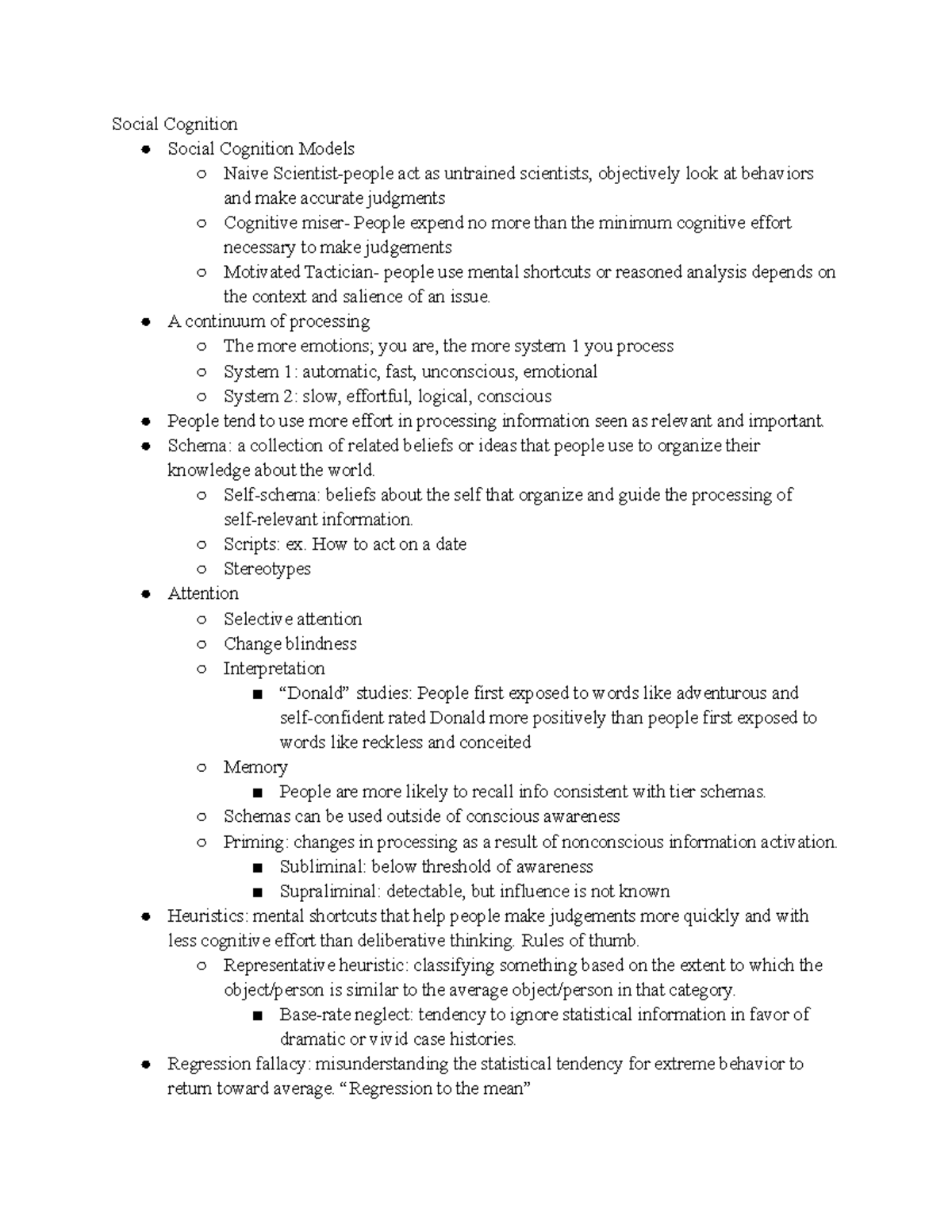 Psych 280-Study guide Exam 1 - Social Cognition Social Cognition Models ...