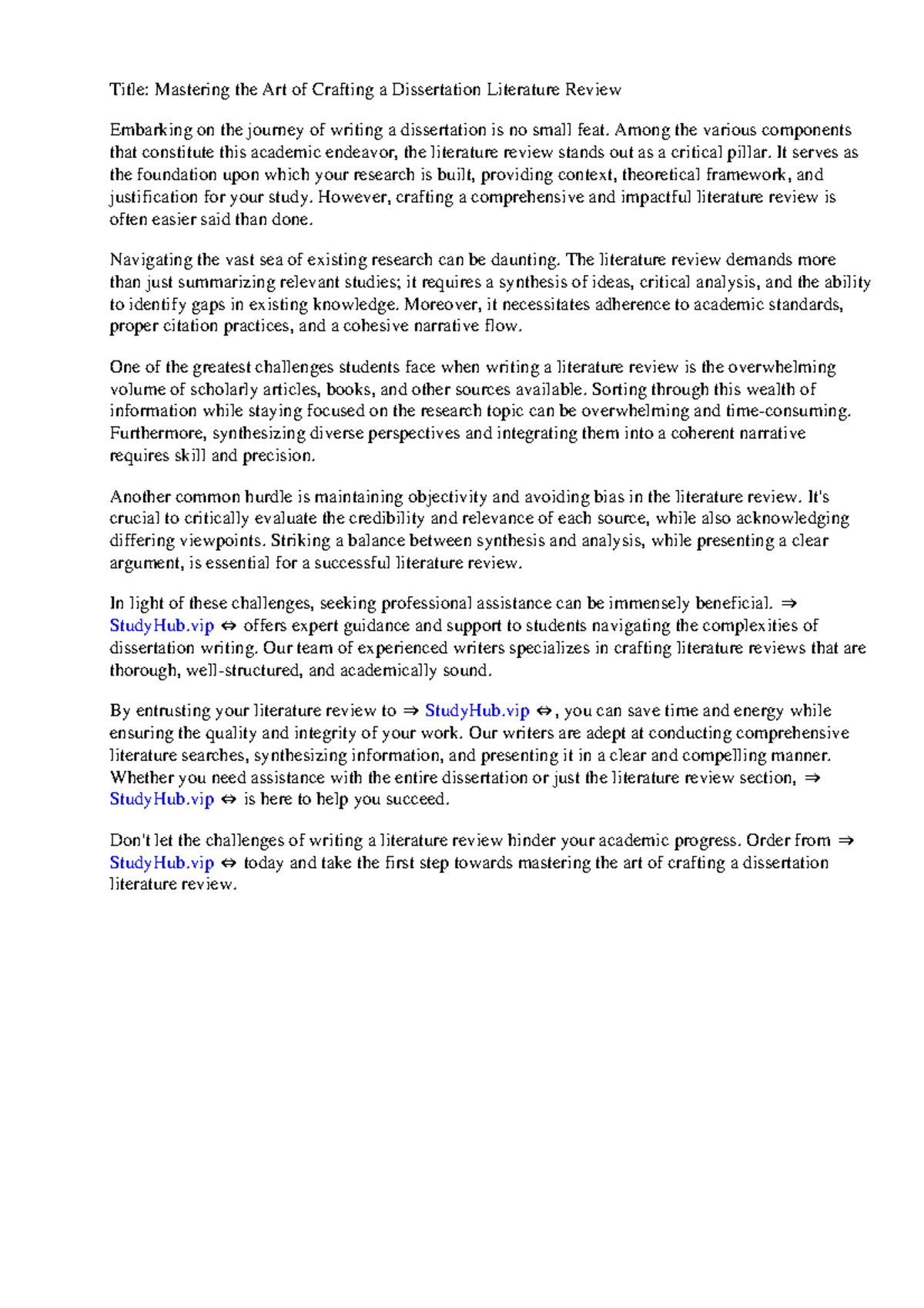 How To Write A Good Dissertation Literature Review - Title: Mastering ...