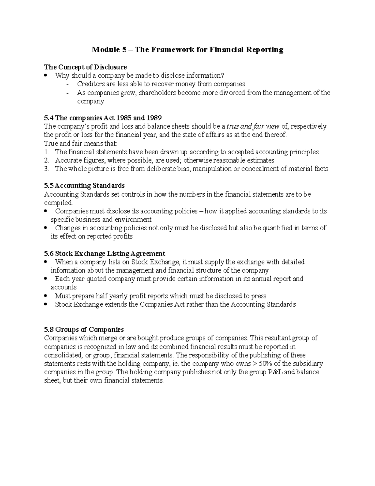 Ch5 The Framework for Financial Reporting - Module 5 – The Framework ...