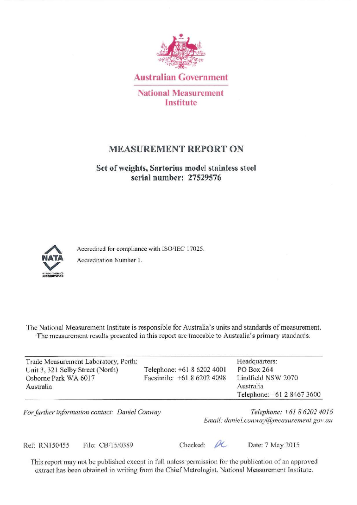 3 Yearly Calibration Certificate MASS - Studocu