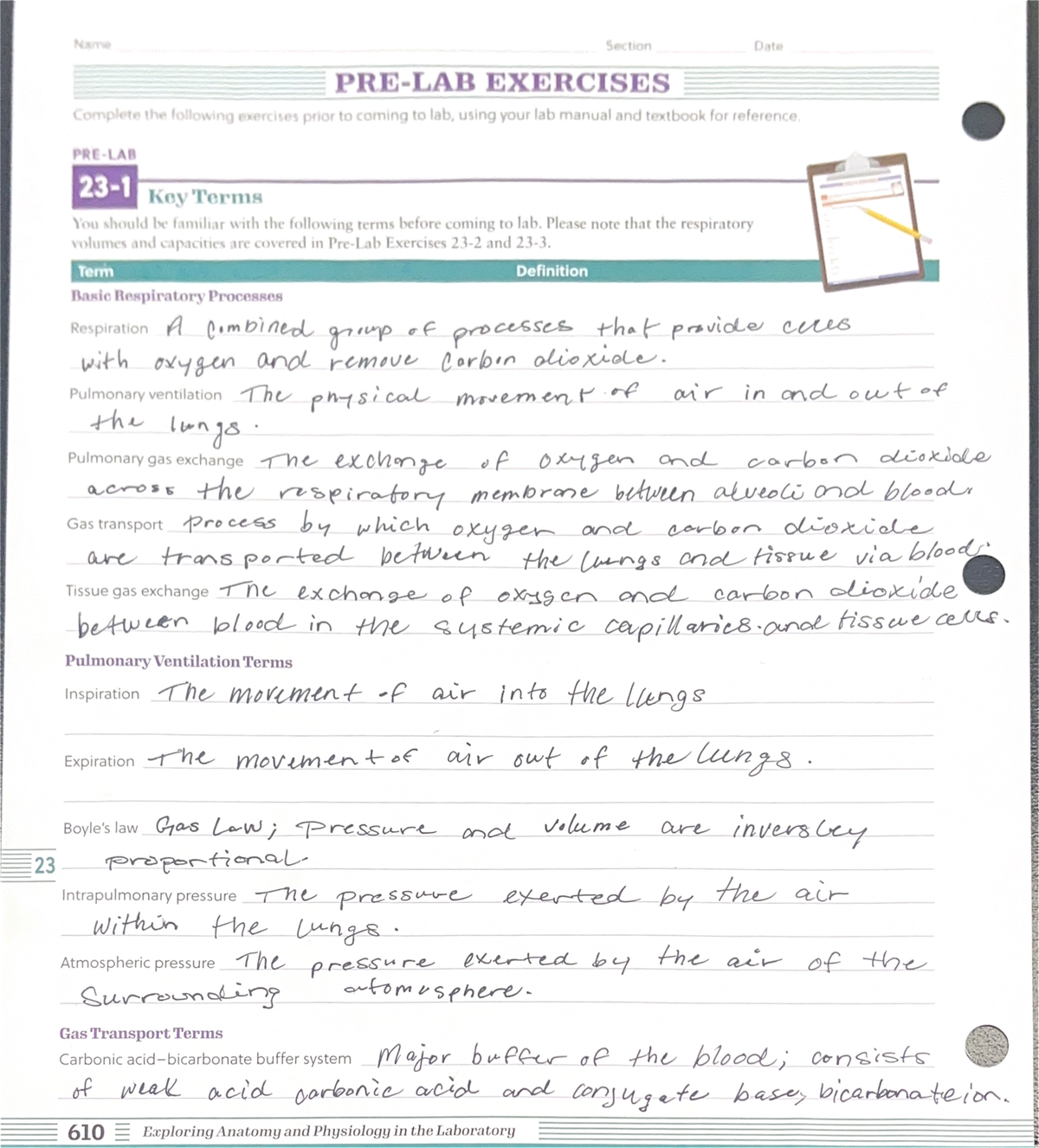 Lab Ex. 23 - Lab Understanding and Recall Questions - Name Section Date ...