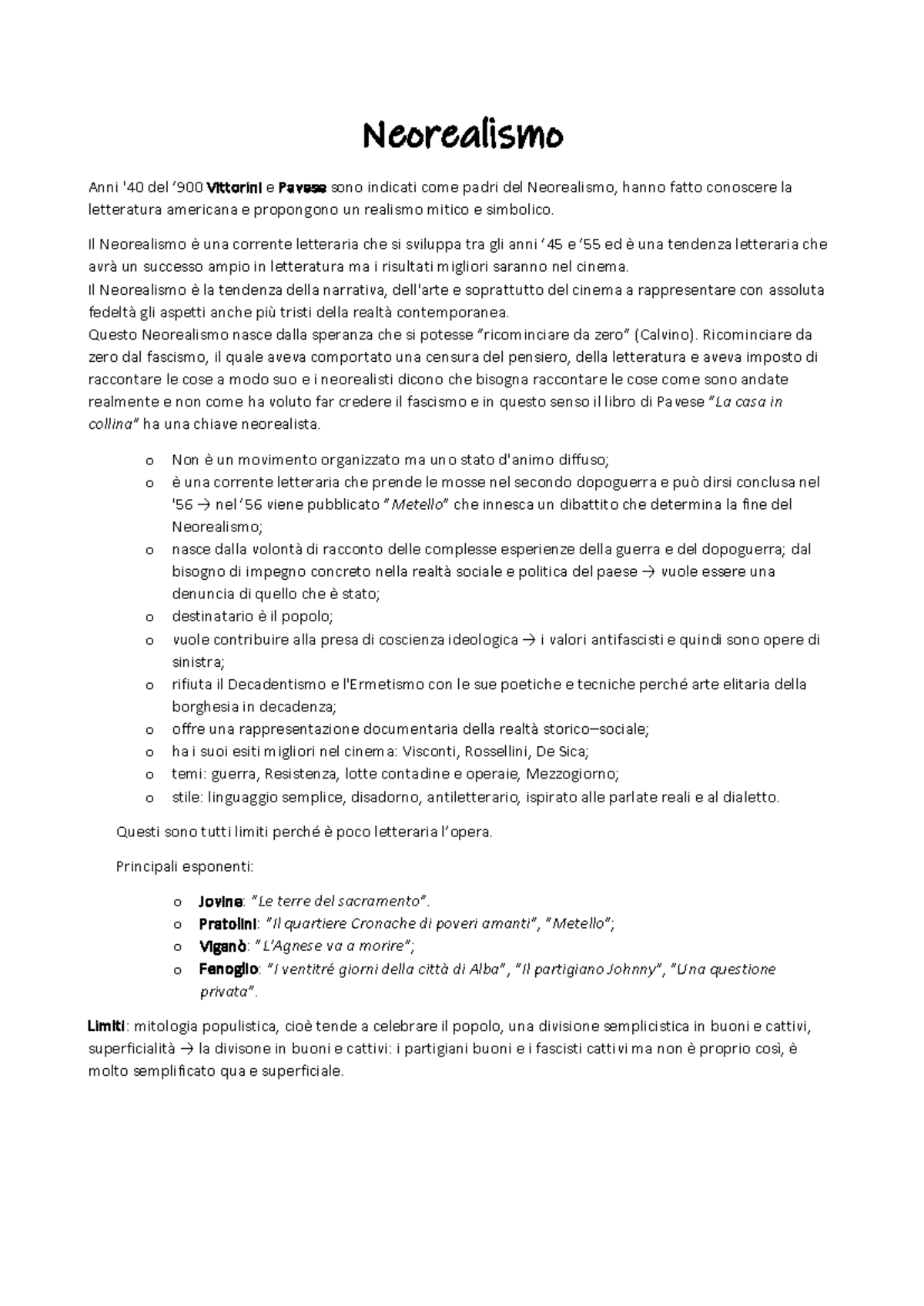 Neorealismo - Il Neorealismo è una corrente letteraria che si sviluppa ...