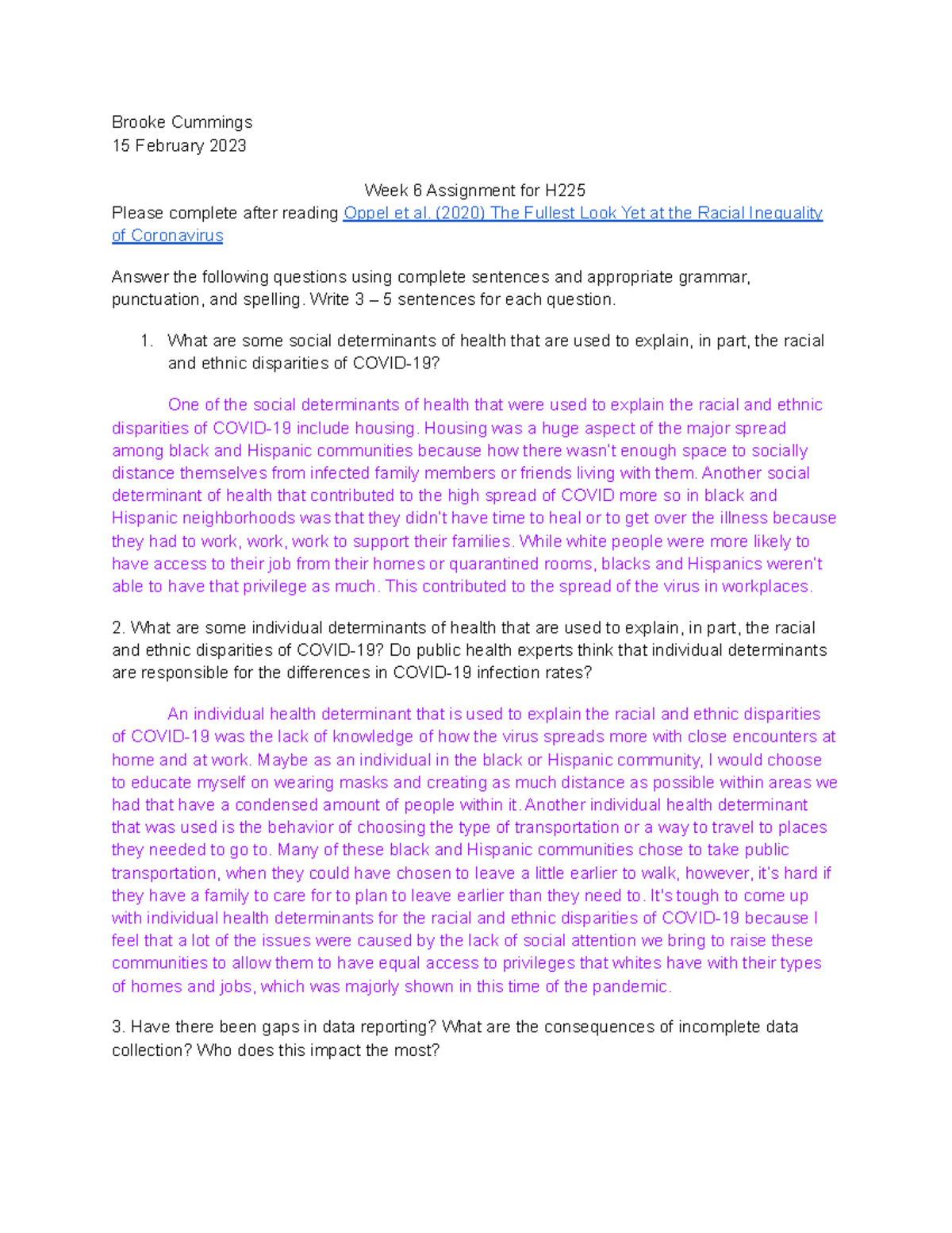 Week 6 H225 Assignment - H 225 - OSU - Studocu