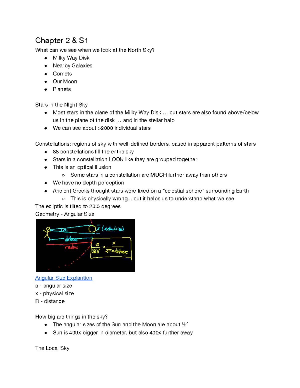 Chapter 2 - Astronomy 2021/2022 - Chapter 2 & S What can we see when we ...