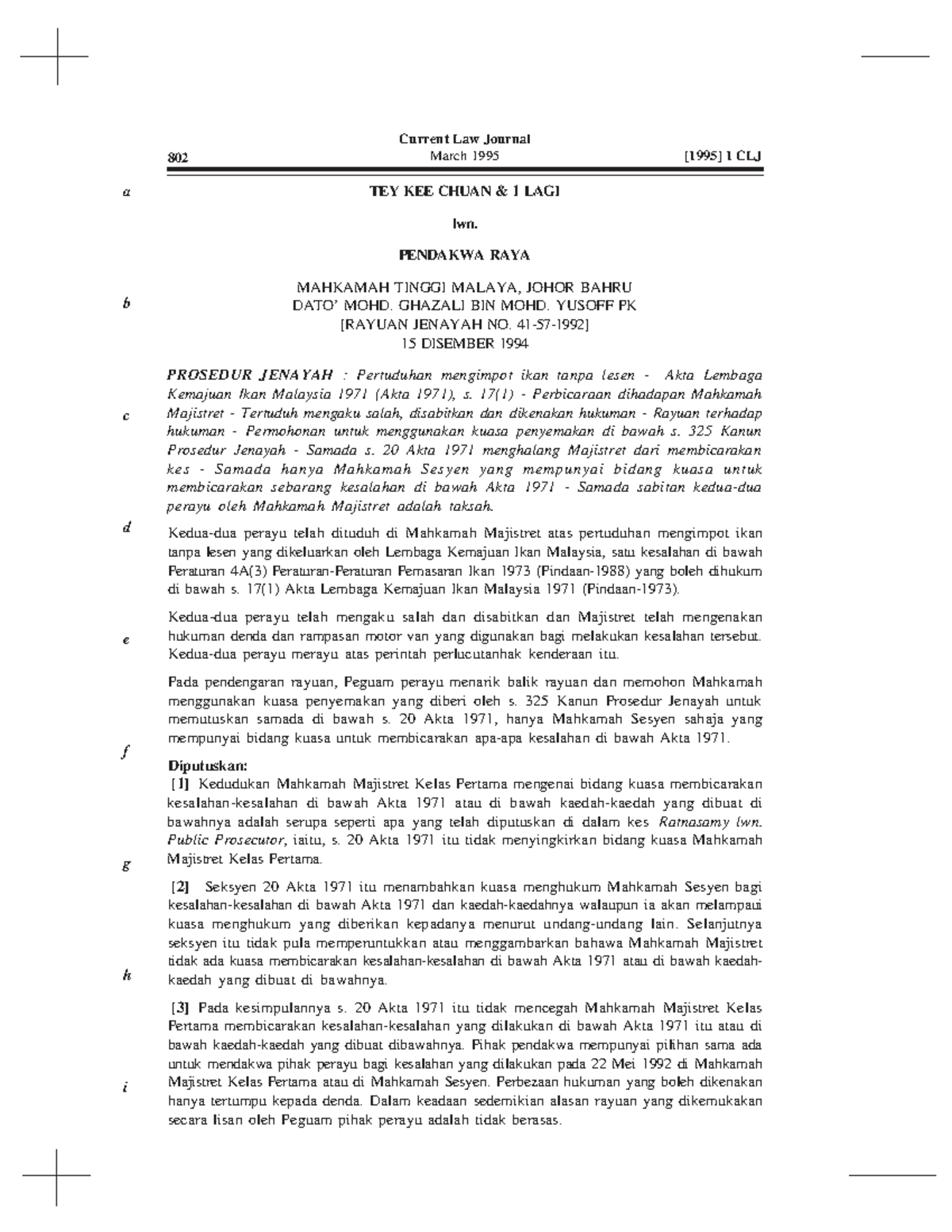 CLJ 1995 1 802 umlawlib 1 - a b c d e f g h i 802 [1995] 1 CLJ Current Law Journal March 1995 ...