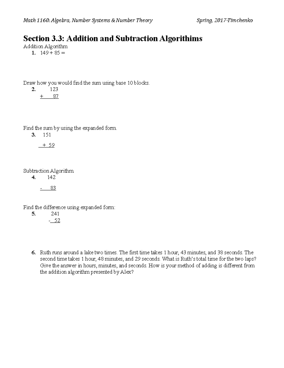 3 - Notes from class. - Math 1160: Algebra, Number Systems & Number ...