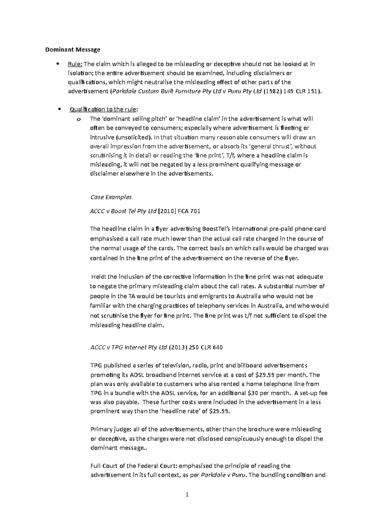 MLL117 Week 6 Step 6.2 Video Notes Dominant Message - Dominant Message ...