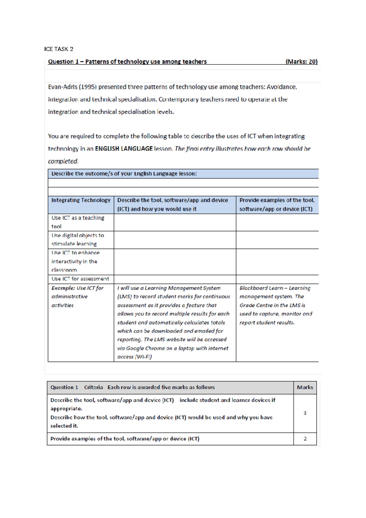 ICE TASK 2 ICTC 2022 - ……. - BE.d312 - ICE TASK - Studocu