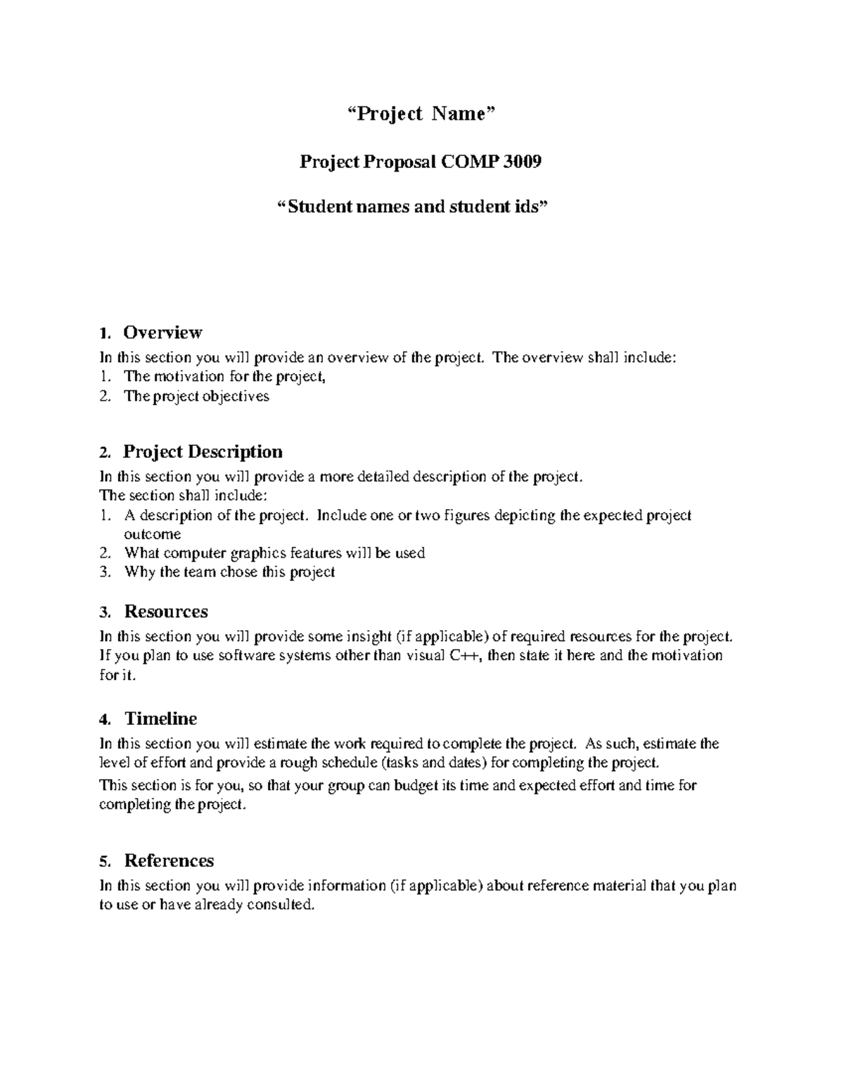 Project proposal template winter 2024 - “Project Name” Project Proposal ...