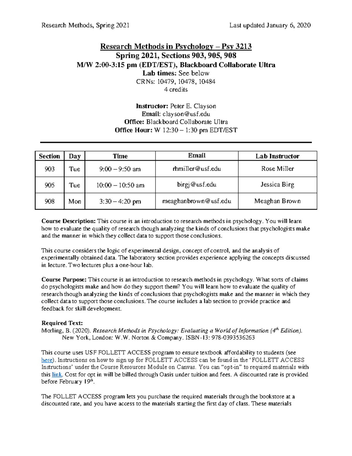 PSY3213 Spring 2021 - syllabus - Research Methods, Spring 2021 Last ...